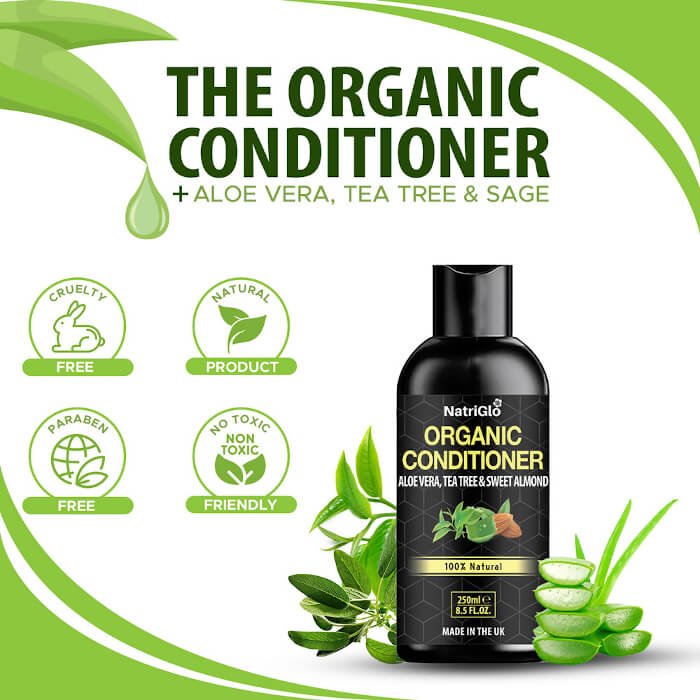 SLS Free Organic Hair Conditioner with Tea Tree Aloe Vera & Sage